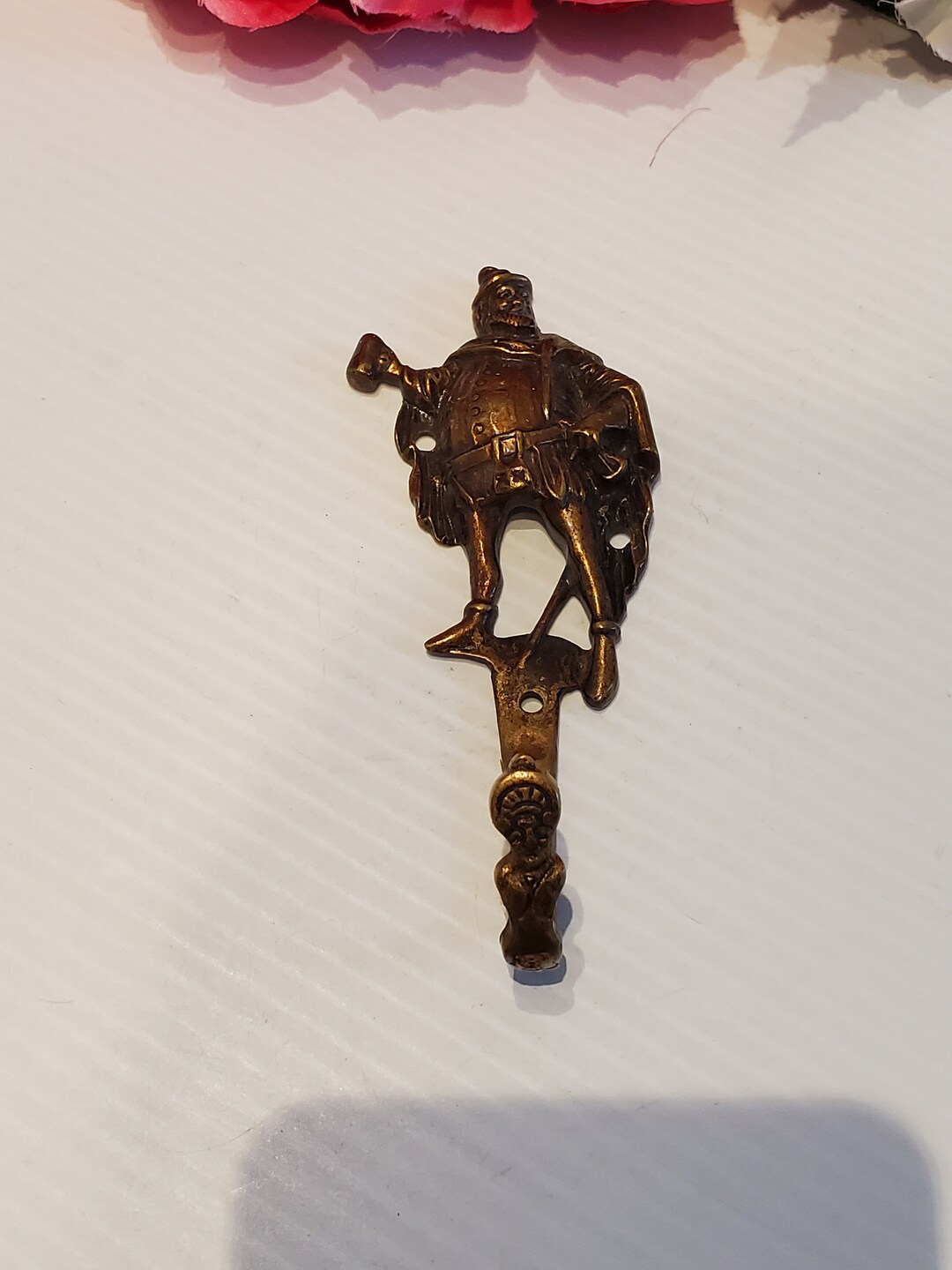 Vintage Brass Sir John Falstaff Shakespeare Knight Wall Hook ...