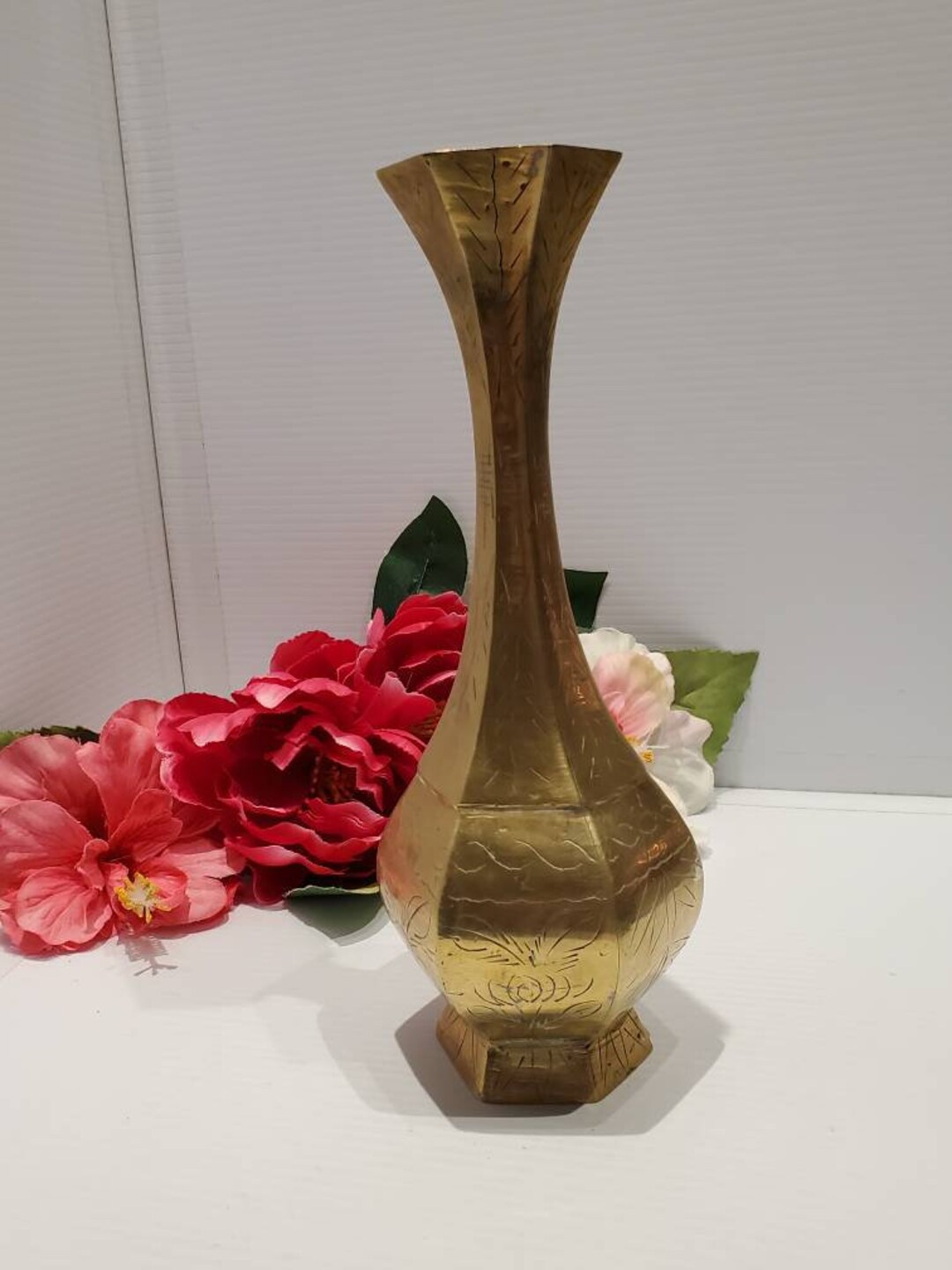 Vintage Brass Vase, Circa 70s, Brass Collectibles, Boho Decor, Korean ...