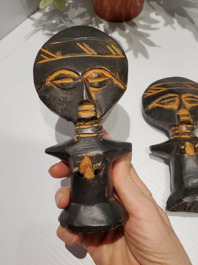 Vintage Ghana African Fertility Dolls, Ashanti Tribal Idol, Hardwood ...
