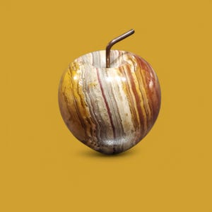 Vintage Polished Marble Apple Paperweight, Stone Marble Apple, Apple ...