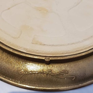 Vintage Pottery Brass Duck Plate Wall Decor, Duck Decor, Hand Painted ...