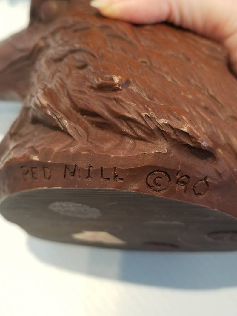Vintage Resin Eagle Head Statue, Red Mills Mfg Handcrafted USA 1990 ...