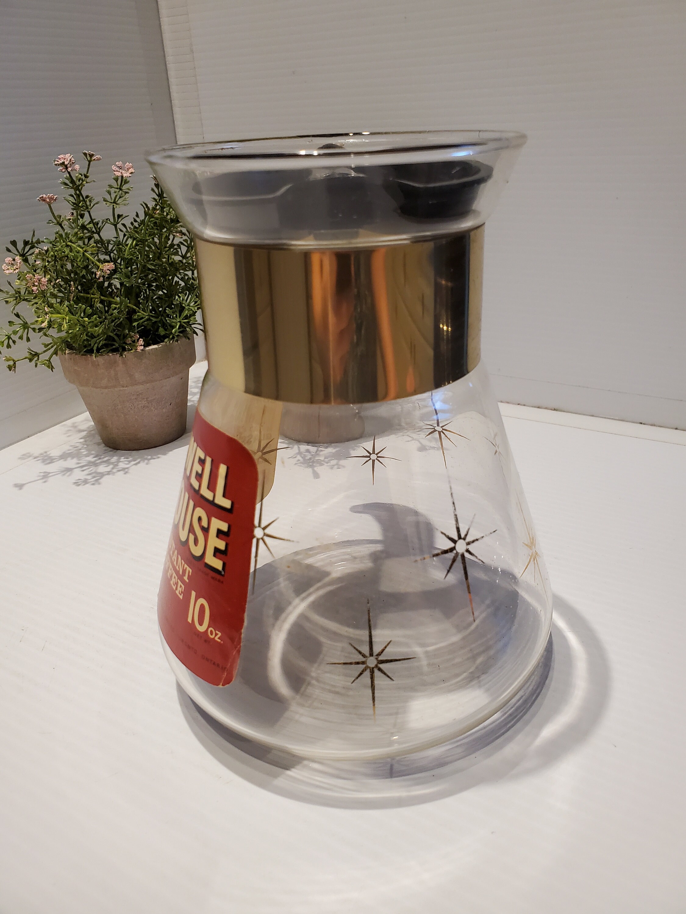 Vintage Maxwell House Atomic Burst Instant Coffee Pot, Corningware Heat ...