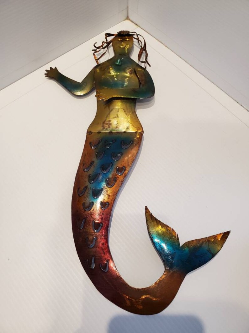 Vintage Brass Copper Mermaid Sculpture Wall Decor Mermaid - Etsy