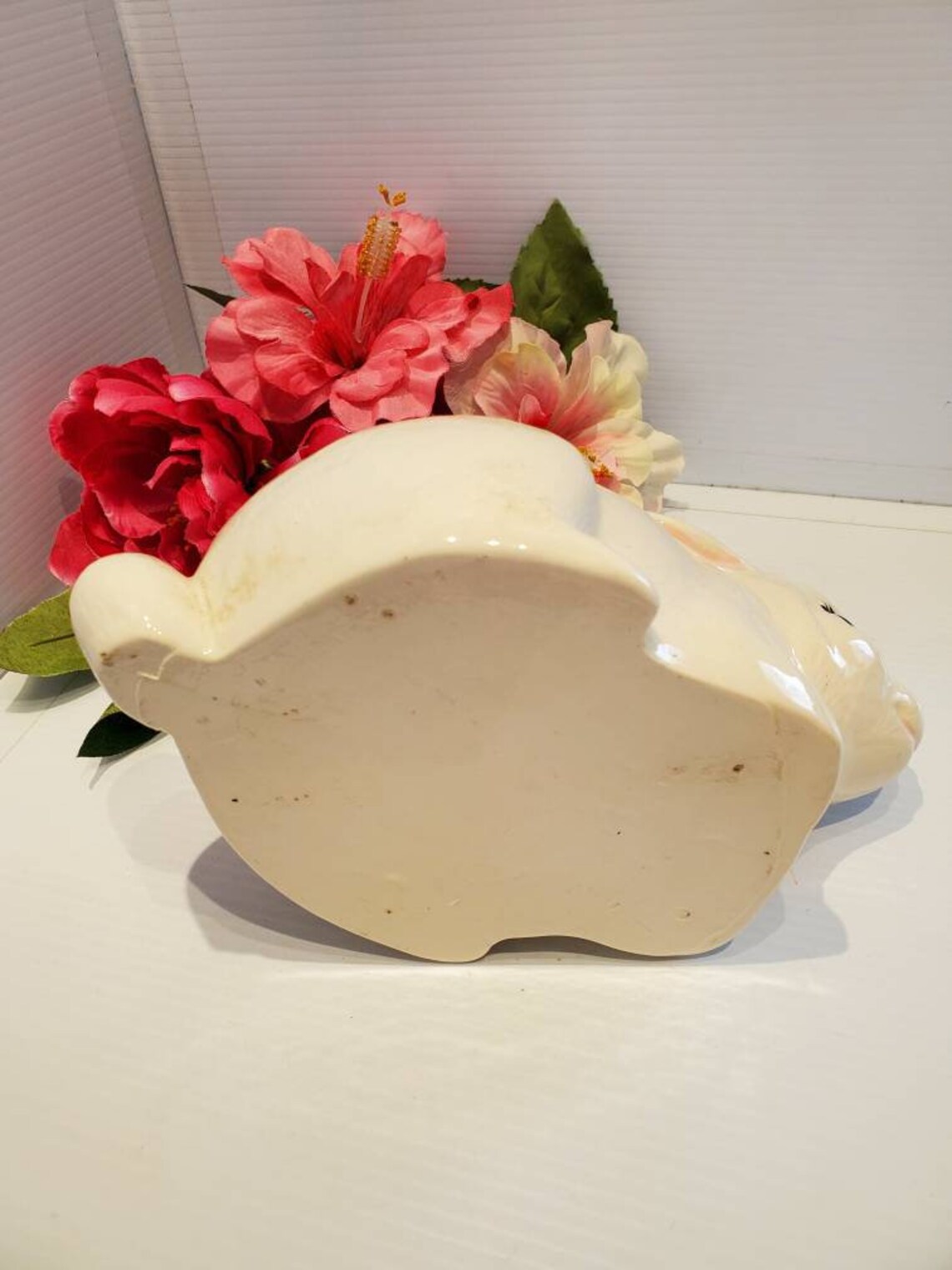 Vintage Ceramic White Bunny Planter Bunny Plant Pot Indoor - Etsy