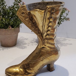 Vintage Brass Victorian Boot Statue, Victorian Boot Matchstick Holder ...