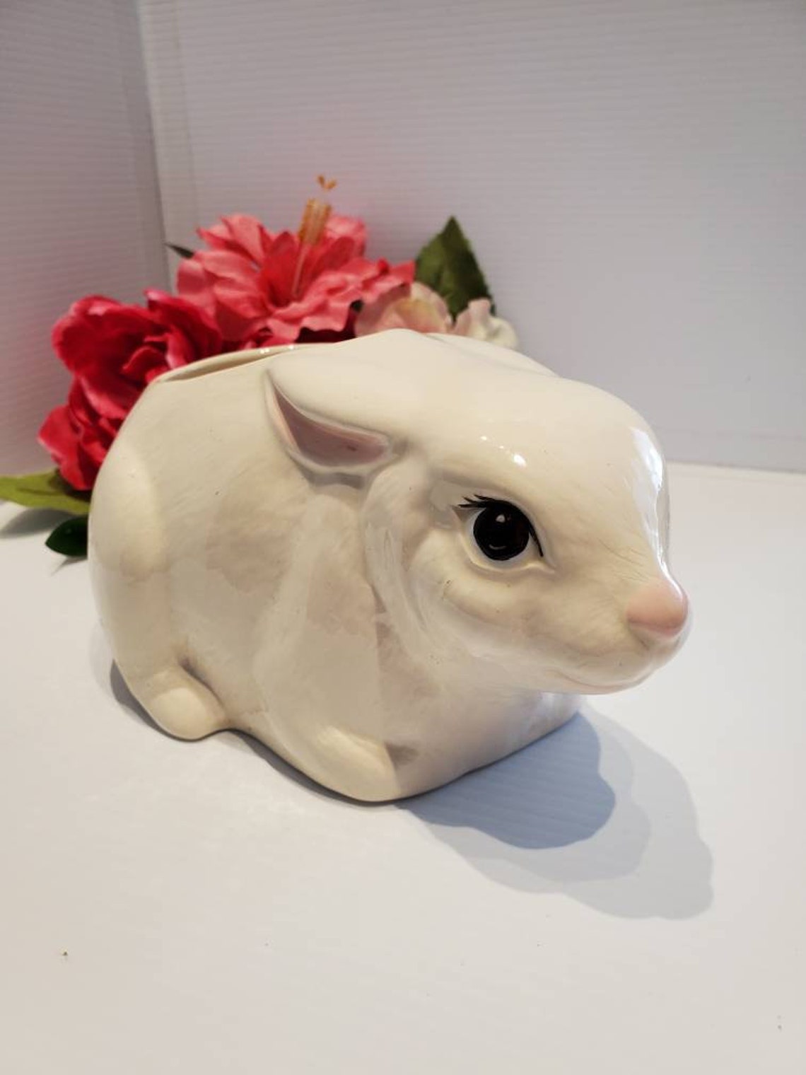 Vintage Ceramic White Bunny Planter Bunny Plant Pot Indoor - Etsy