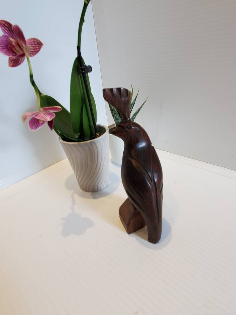 Vintage Ironwood Tropical Bird Statue, Hand Carved, Wooden Bird Statues ...