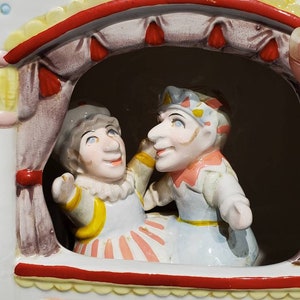 Vintage Ceramic Puppet Show Music Box, Howard Kaplan Decorative Moving ...