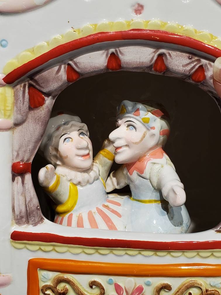 Vintage Ceramic Puppet Show Music Box Howard Kaplan | Etsy