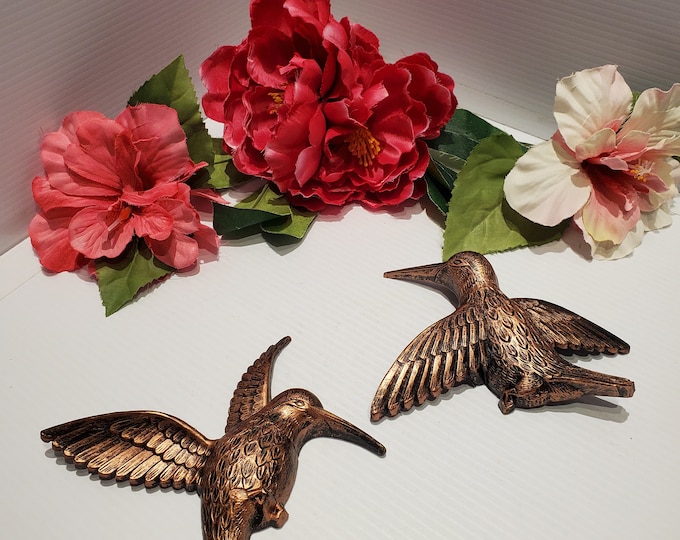 Vintage Mid Century Set of Coppercraft Hummingbird Wall Decor ...