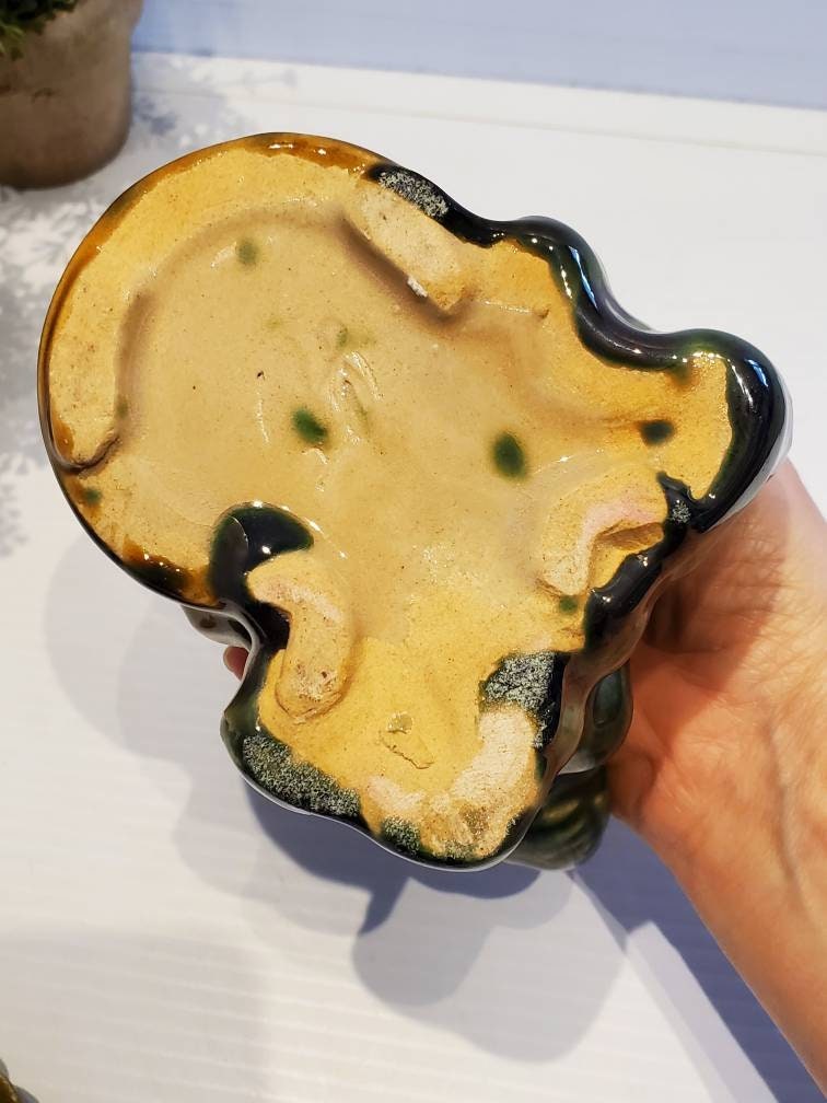 Vintage Green Pottery Lucky Elephant Planter Elephant Decor | Etsy