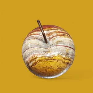 Vintage Polished Marble Apple Paperweight, Stone Marble Apple, Apple ...