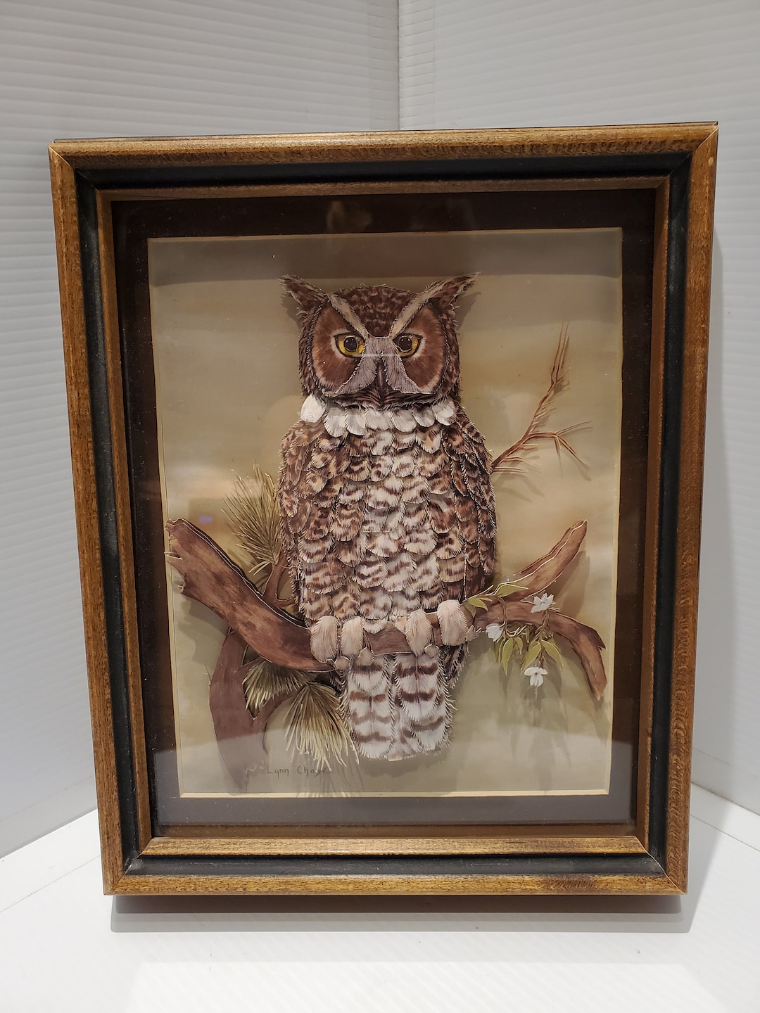 Vintage 3D Owl Paper Tole Wall Picture, Handmade Paper Owl Wall Decor ...
