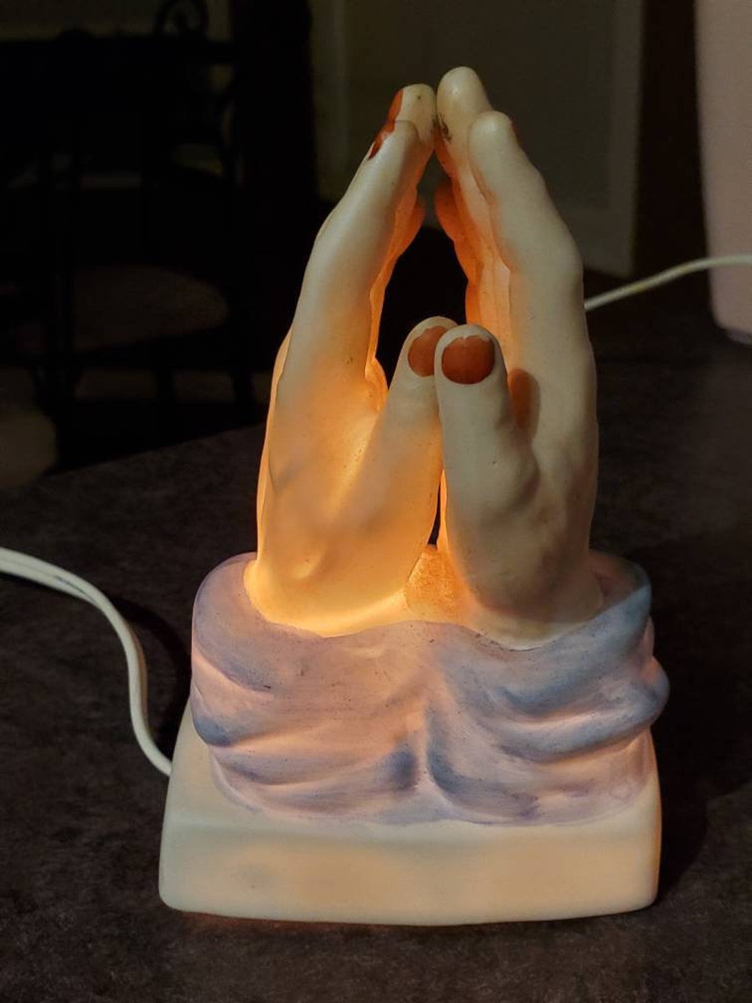 Vintage Praying Hands Decorative Lamp, Religious Decor, Christian Lamp ...