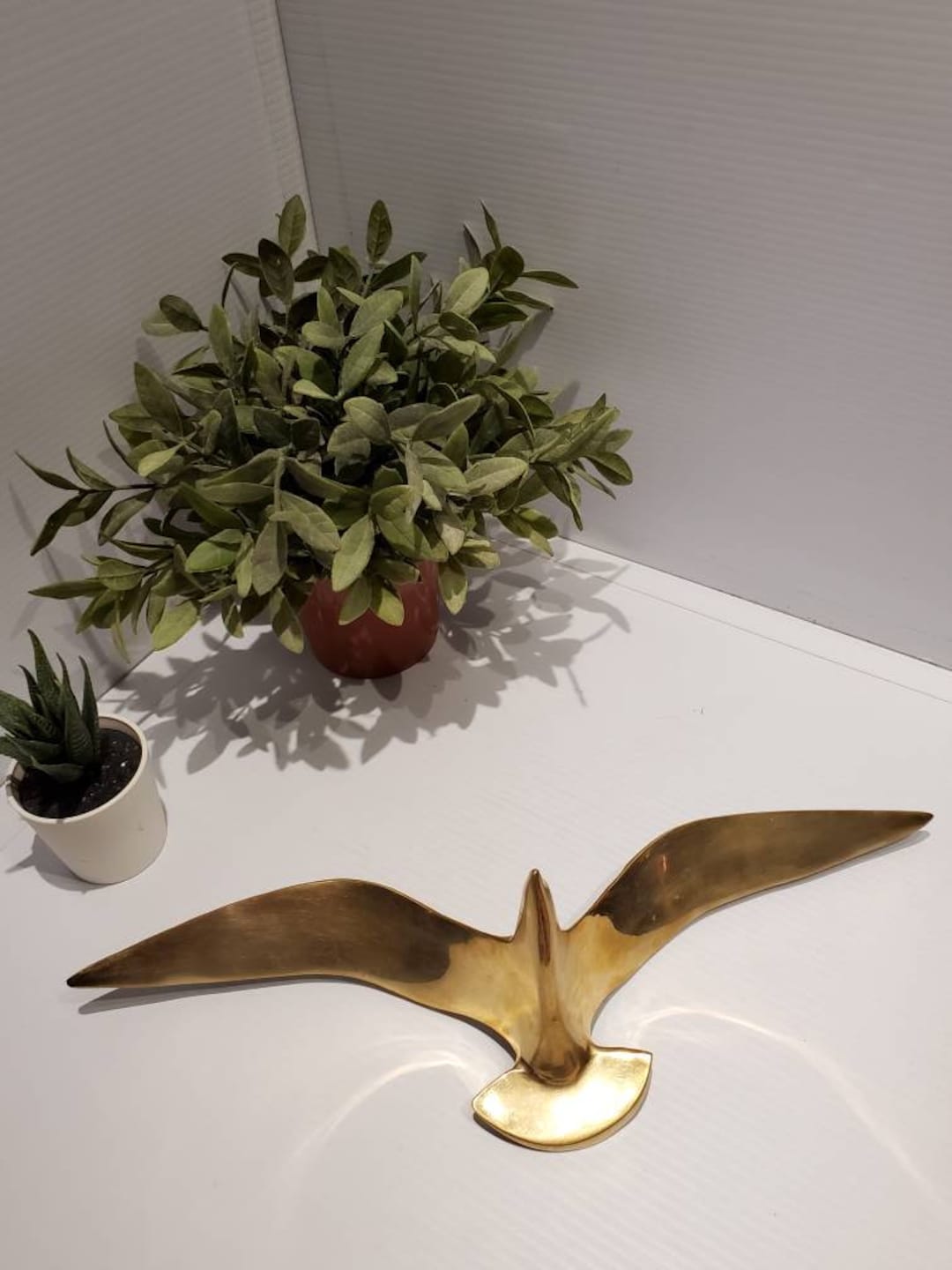 Vintage Brass Seagull Wall Decor, Seagull Decor, Brass Collectibles ...