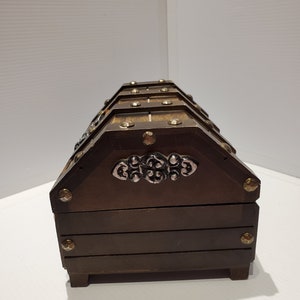 Vintage Medieval Style Musical Wood Chest Trunk, Old Wood Decorative ...