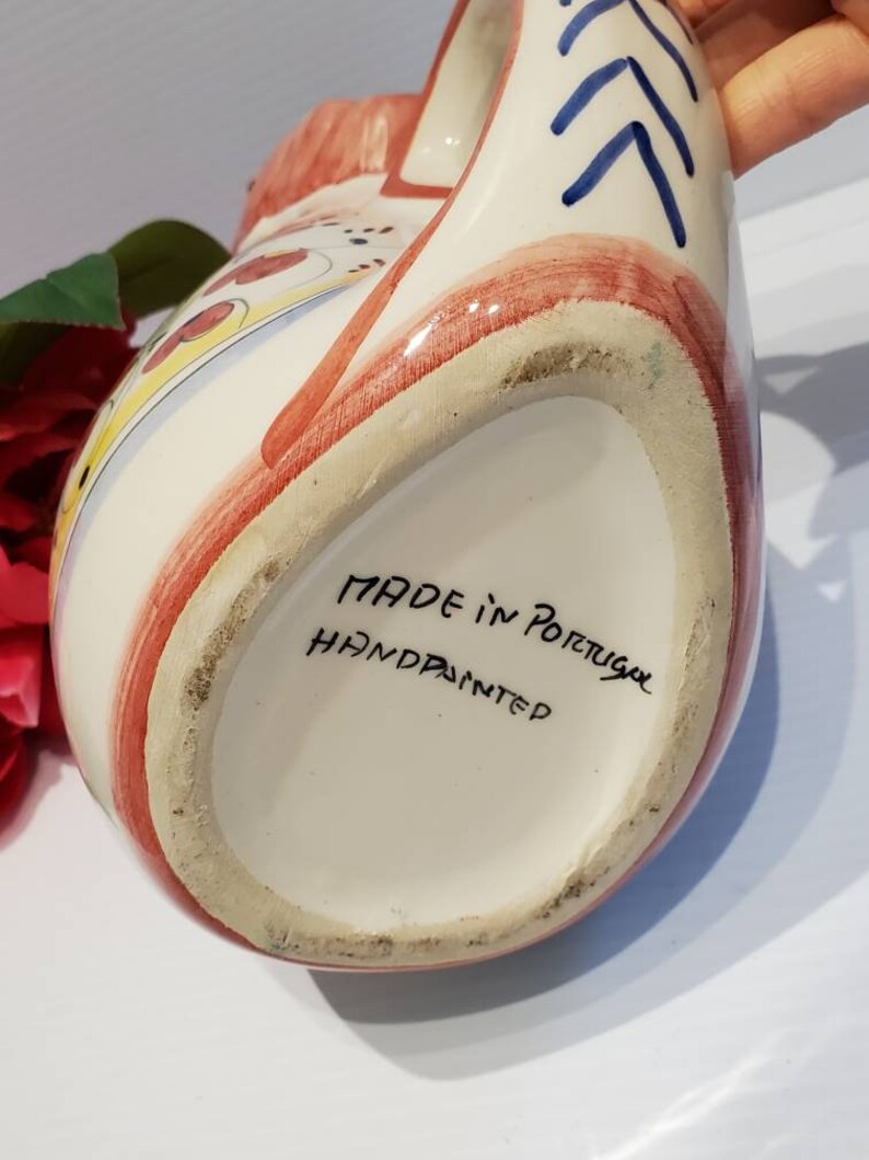 Vintage Portugal Rooster Pitcher Handpainted Ceramic Rooster - Etsy