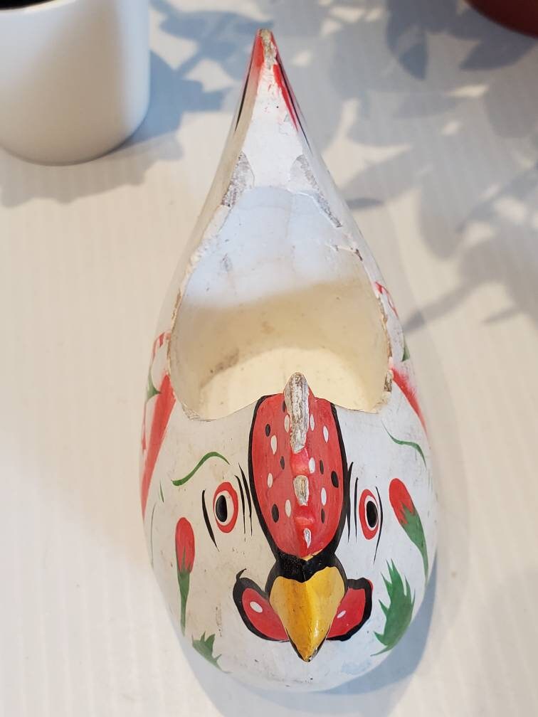 Vintage Primitive Wood Hen With Egg Figurine Folk Art Hen | Etsy