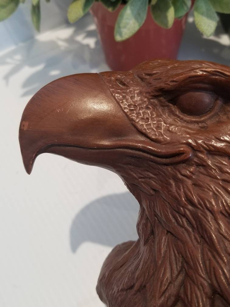 Vintage Resin Eagle Head Statue Red Mills Mfg Handcrafted USA - Etsy