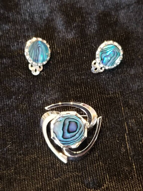 Vintage New Zealand Abalone Paua Shell Brooch Clip On… - Gem
