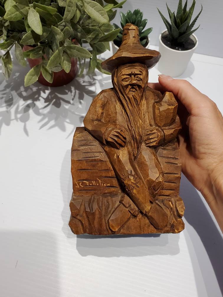 Vintage Wooden Hobo Sculpture Hand Carved Hobo Artisan Made | Etsy