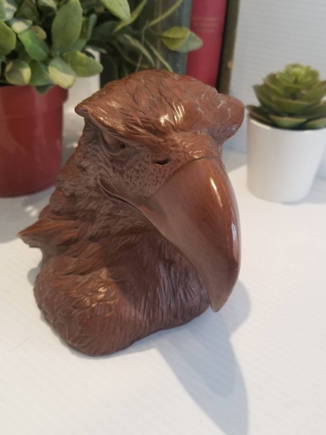 Vintage Resin Eagle Head Statue Red Mills Mfg Handcrafted USA - Etsy