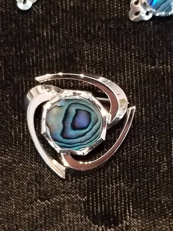 Vintage New Zealand Abalone Paua Shell Brooch Clip On… - Gem