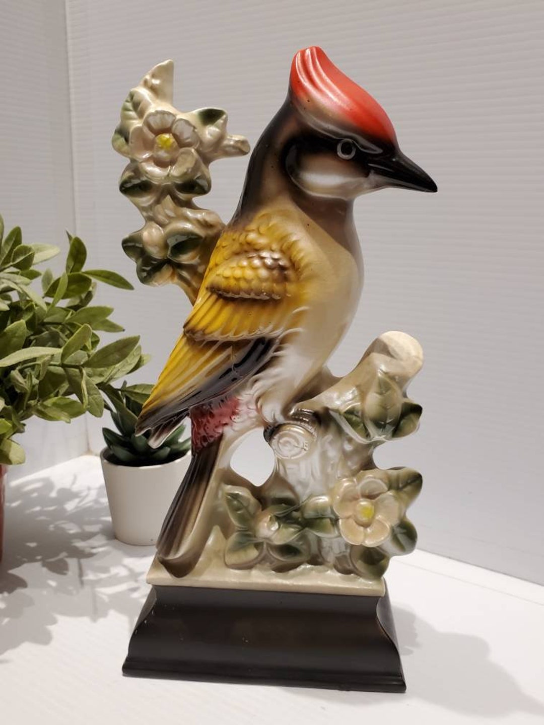 Vintage Ceramic Woodpecker Statue, Japan Ceramic Woodpecker, Woodpecker ...