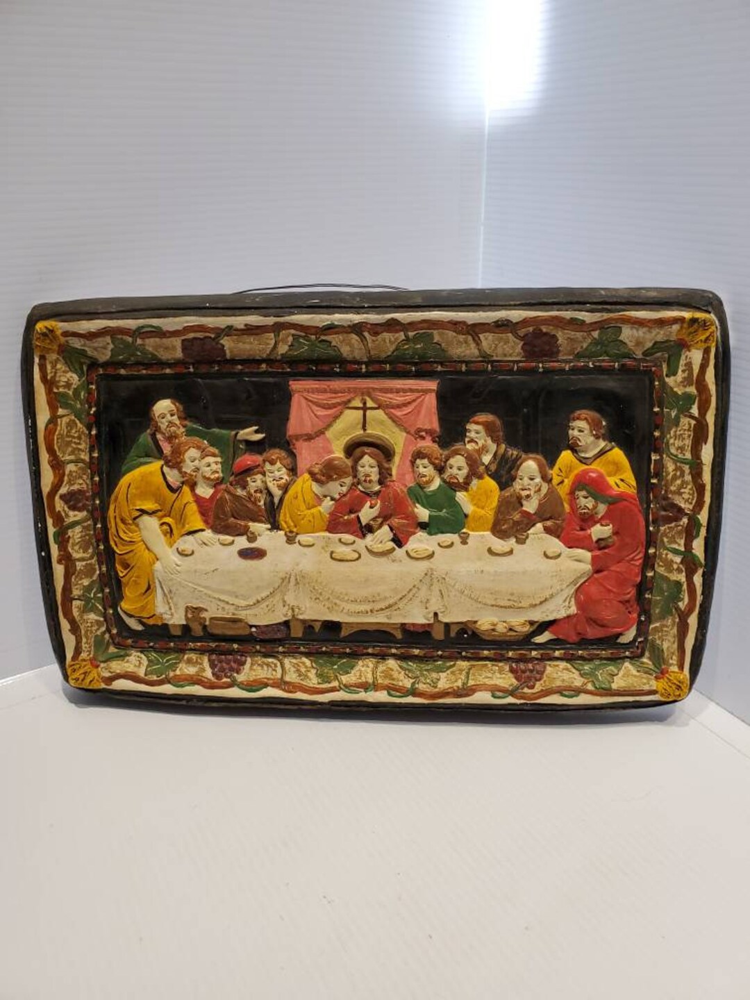 Vintage Chalkware Last Supper Wall Hanging, Rustic, Heavy, Old ...