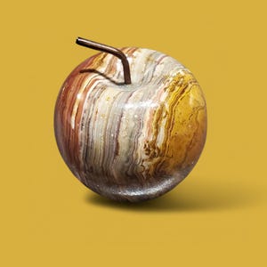 Vintage Polished Marble Apple Paperweight, Stone Marble Apple, Apple ...