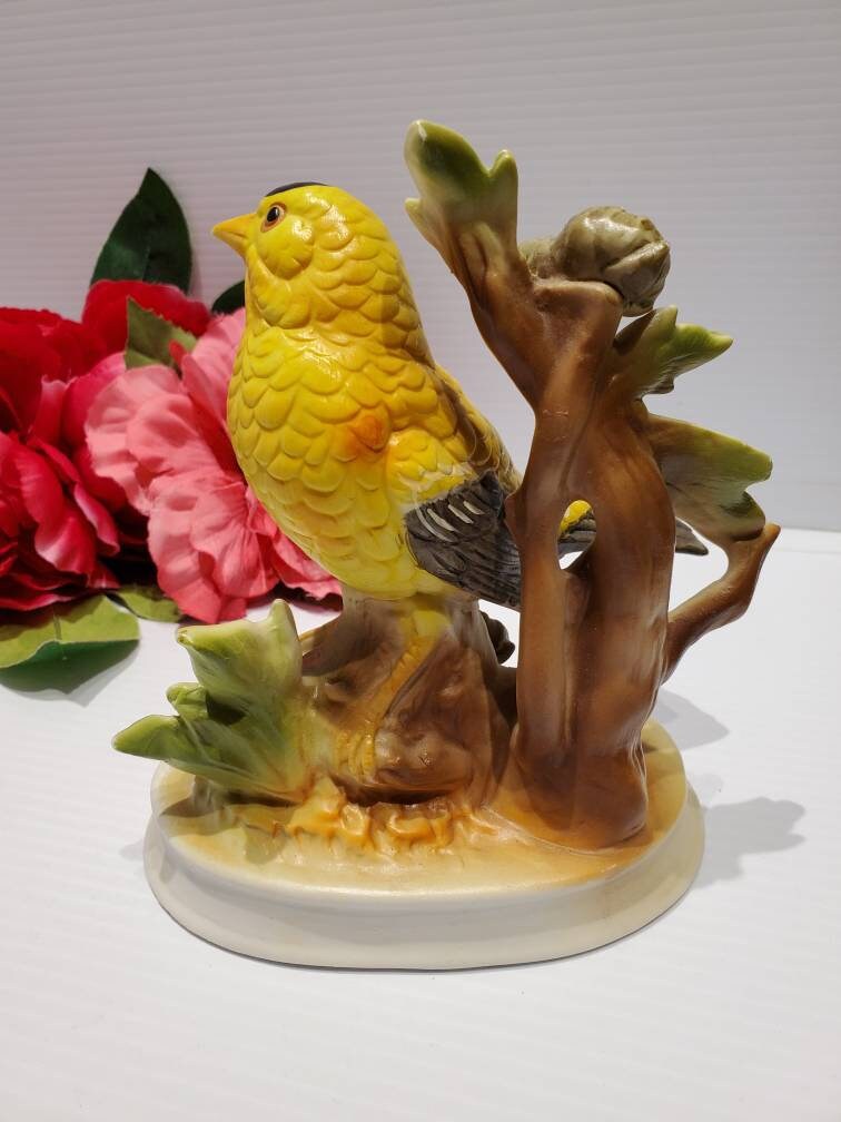 Vintage Ceramic Yellow Bird Figurine Canary Figurine Bird - Etsy