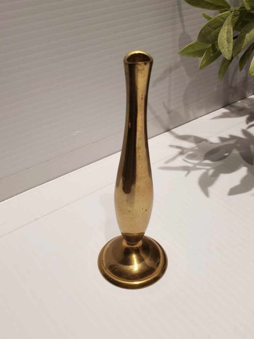Vintage Mid Century Brass Slim Bud Vase, Brass Decor, Brass ...