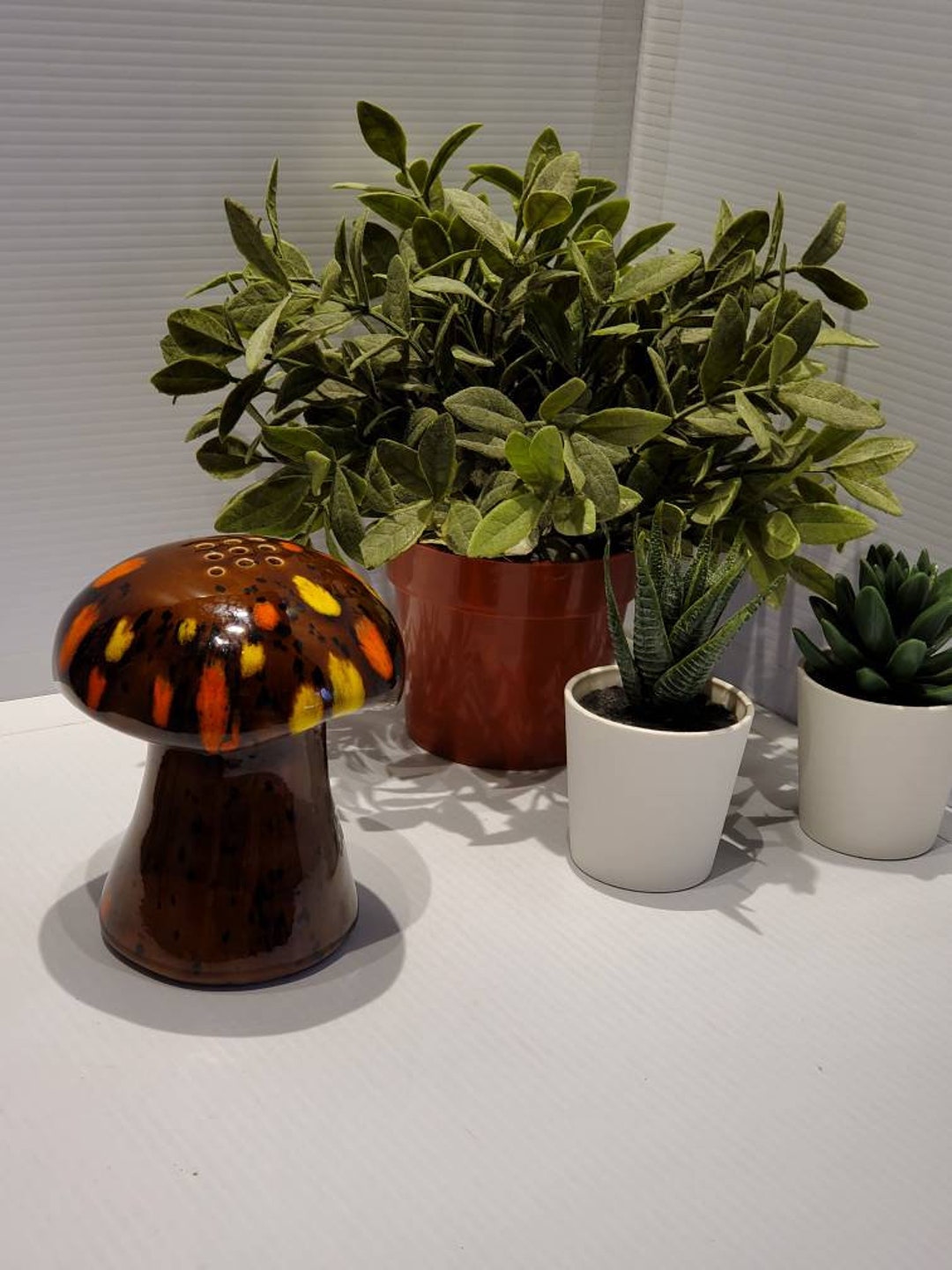 Vintage Mid Century Ceramic Mushroom Shaker, Handmade Shaker, Mushroom ...