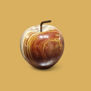 Vintage Polished Marble Apple Paperweight, Stone Marble Apple, Apple ...