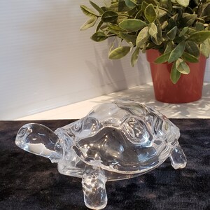 Vintage Clear Glass Turtle Paperweight Figurine, Turtle Decor Accents ...