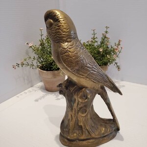 Vintage Brass Budgie Parakeet Statue, Budgie Decor, Budgie on A Branch ...