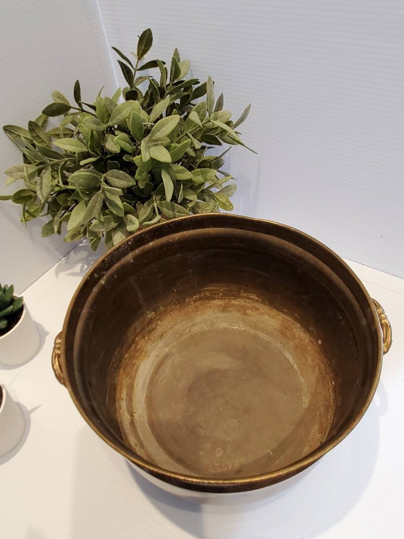 Vintage Footed Brass Planter Rustic Brass Decor Old - Etsy