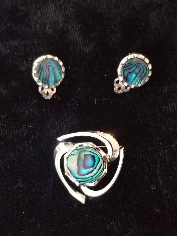 Vintage New Zealand Abalone Paua Shell Brooch Clip On… - Gem