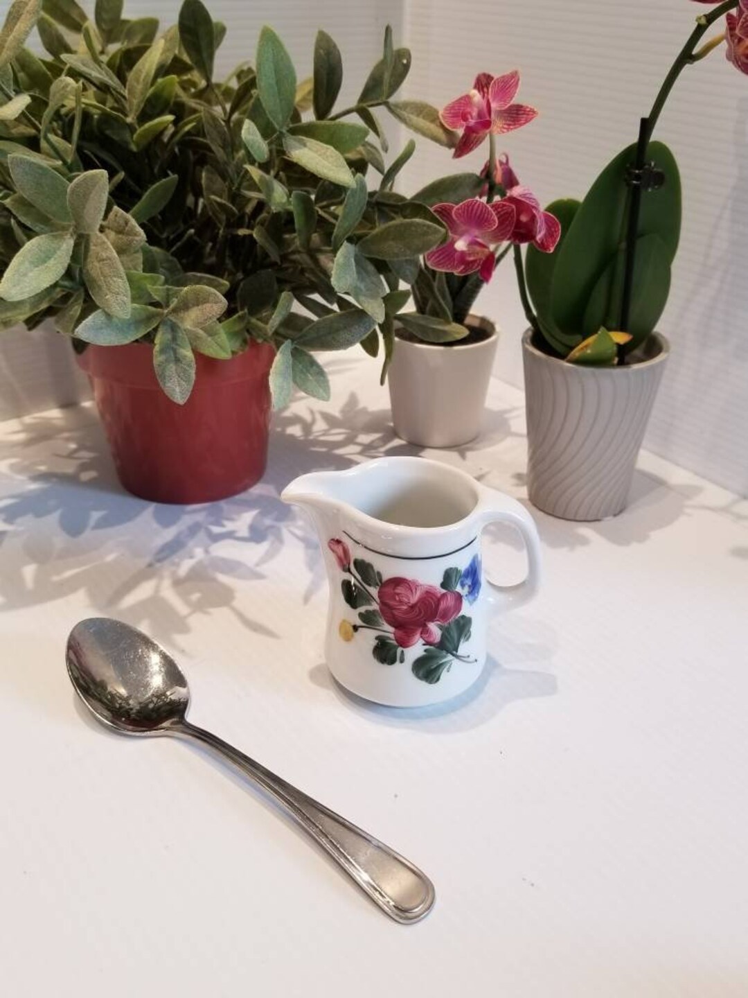 Vintage Floral Austria Porcelain Creamer, Hand Painted, Restaurantware ...