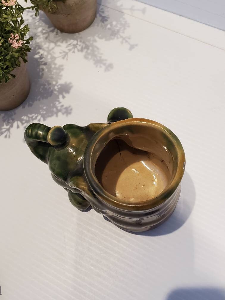 Vintage Green Pottery Lucky Elephant Planter Elephant Decor | Etsy