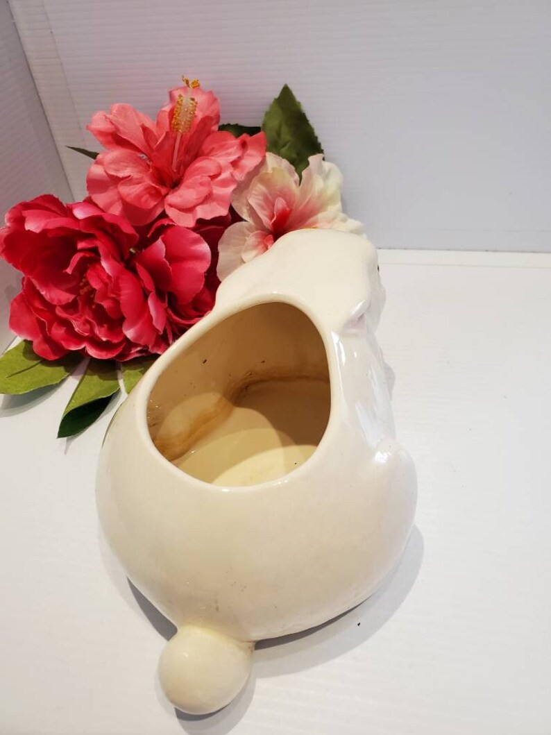 Vintage Ceramic White Bunny Planter, Bunny Plant Pot, Indoor Outdoor ...