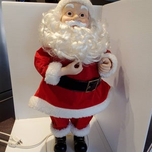 Vintage Animated Santa Claus Head Arms Move, Moving Plug in Santa ...