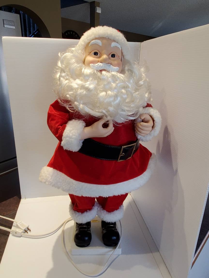 Vintage Animated Santa Claus Head Arms Move, Moving Plug in Santa ...