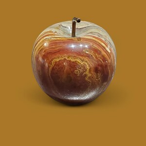 Vintage Polished Marble Apple Paperweight, Stone Marble Apple, Apple ...