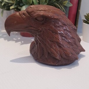 Vintage Resin Eagle Head Statue, Red Mills Mfg Handcrafted USA 1990 ...