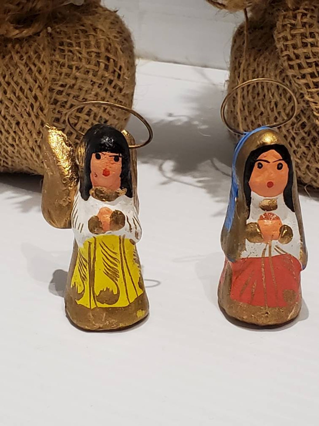 Vintage Mexican Clay Angel Figurines, Angel Figurine Lot, Terracotta ...