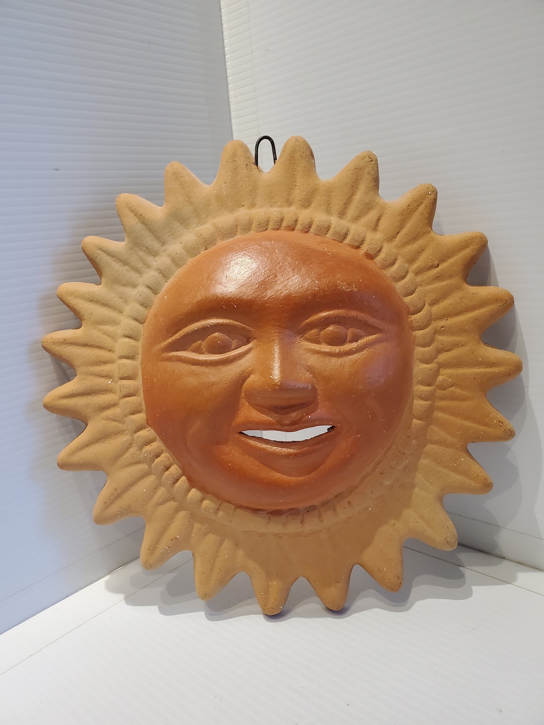 Vintage Terracotta Sun Face Wall Decor, Terracotta Decor, Sun Decor, Mexican Decor, Mexican ...