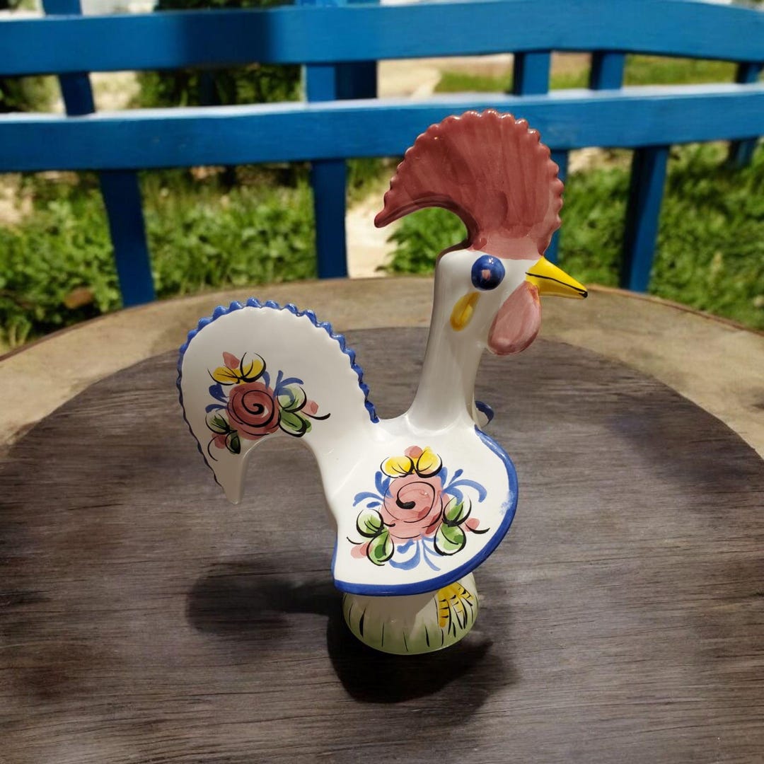 Vintage Portuguese Good Luck Metal Rooster, Galo De Barcelos Rooster ...