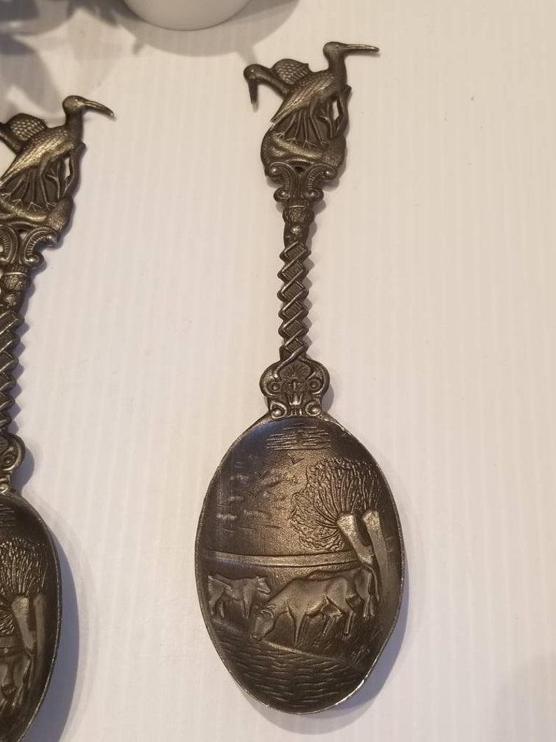 Vintage Dutch Pewter Collectible Spoons Holland Netherlands | Etsy
